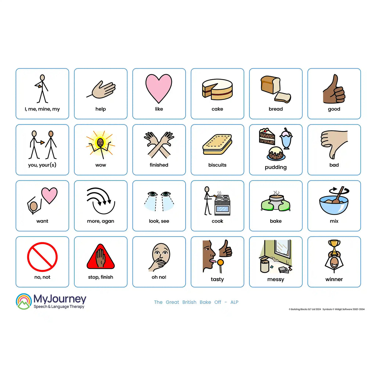 The Great British Bake Off - Aided Language Board – My Journey: Speech ...