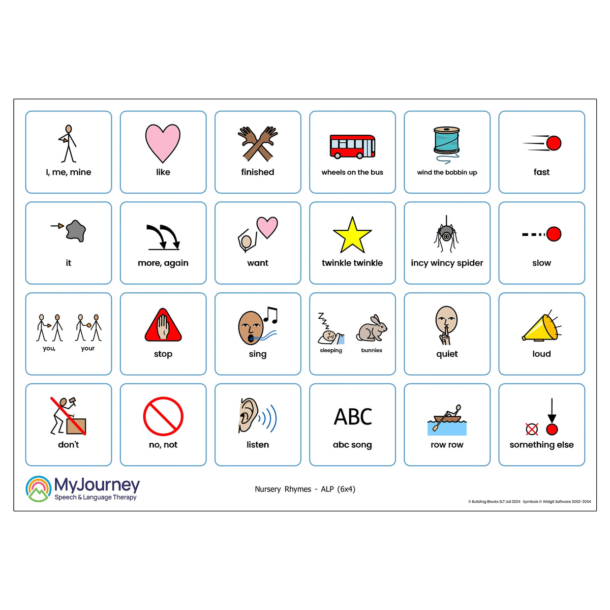 Nursery Rhymes - Aided Language Board