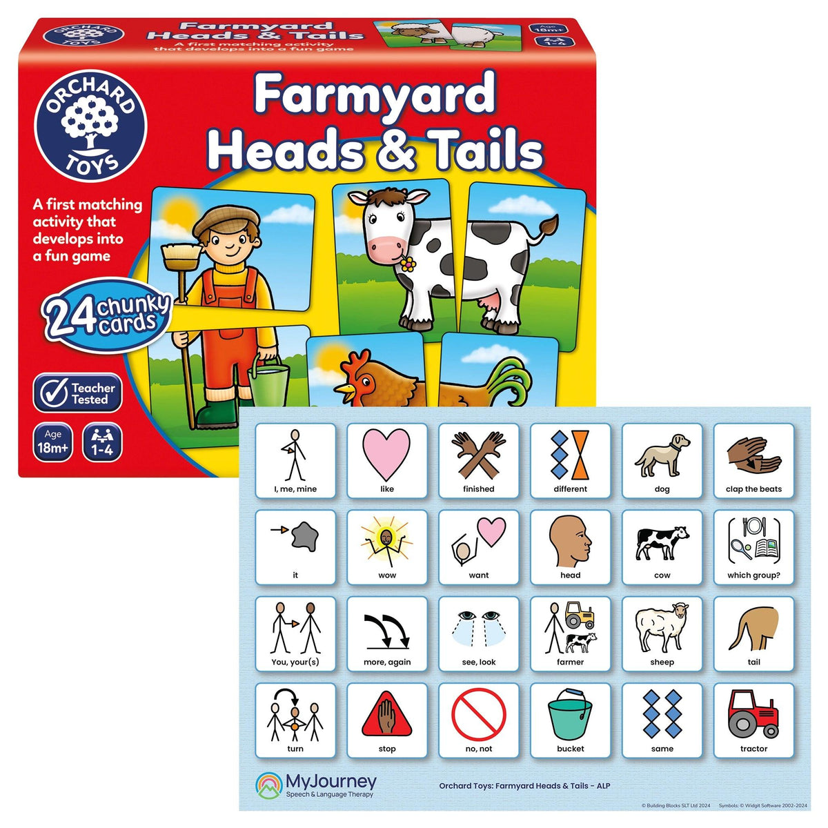Farmyard Heads and Tails Game with Speech & Language Board