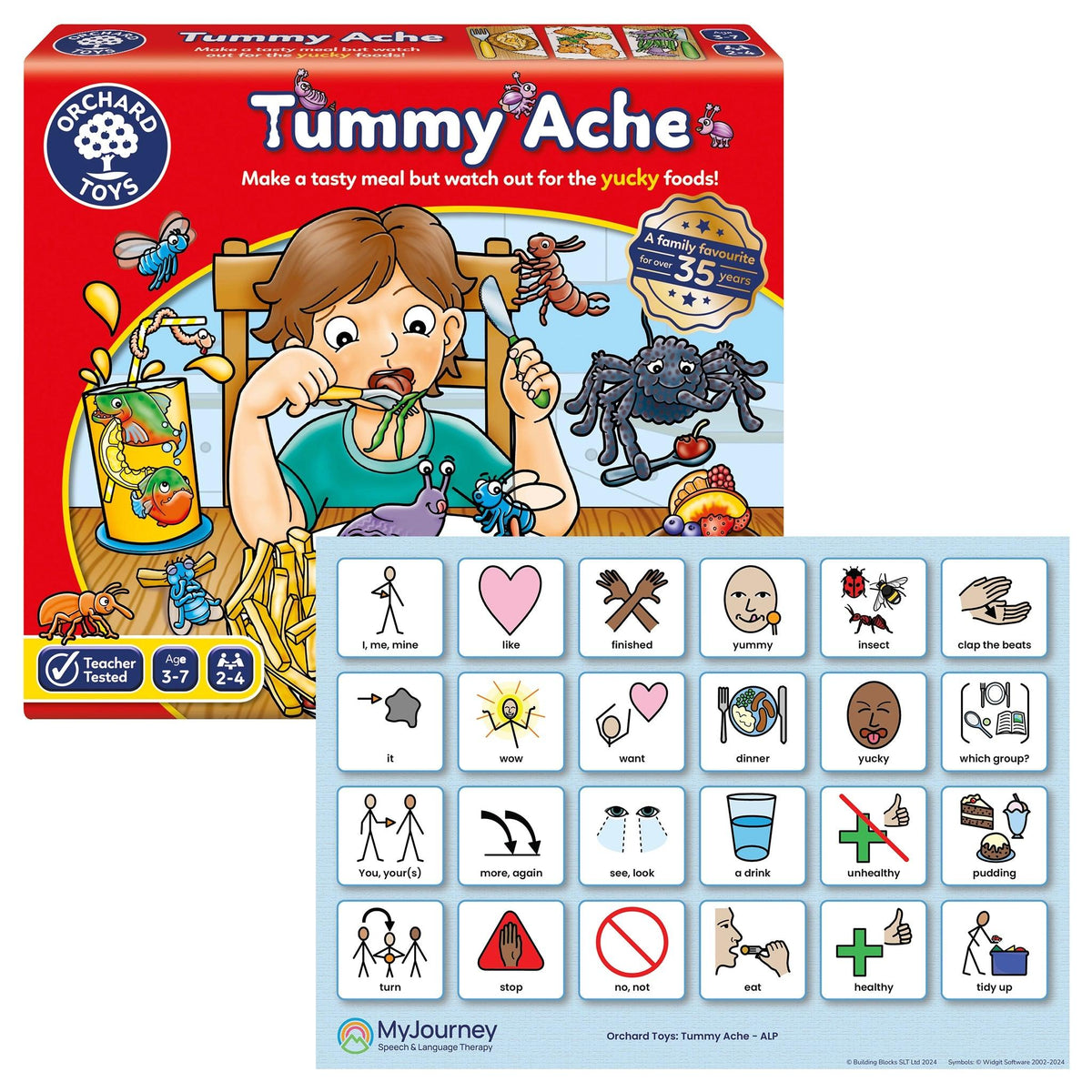 Tummy Ache Game with Speech & Language Board